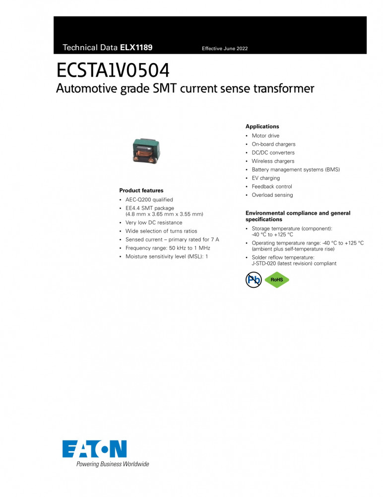 ECSTA1V0504-1050-R datasheet page 1