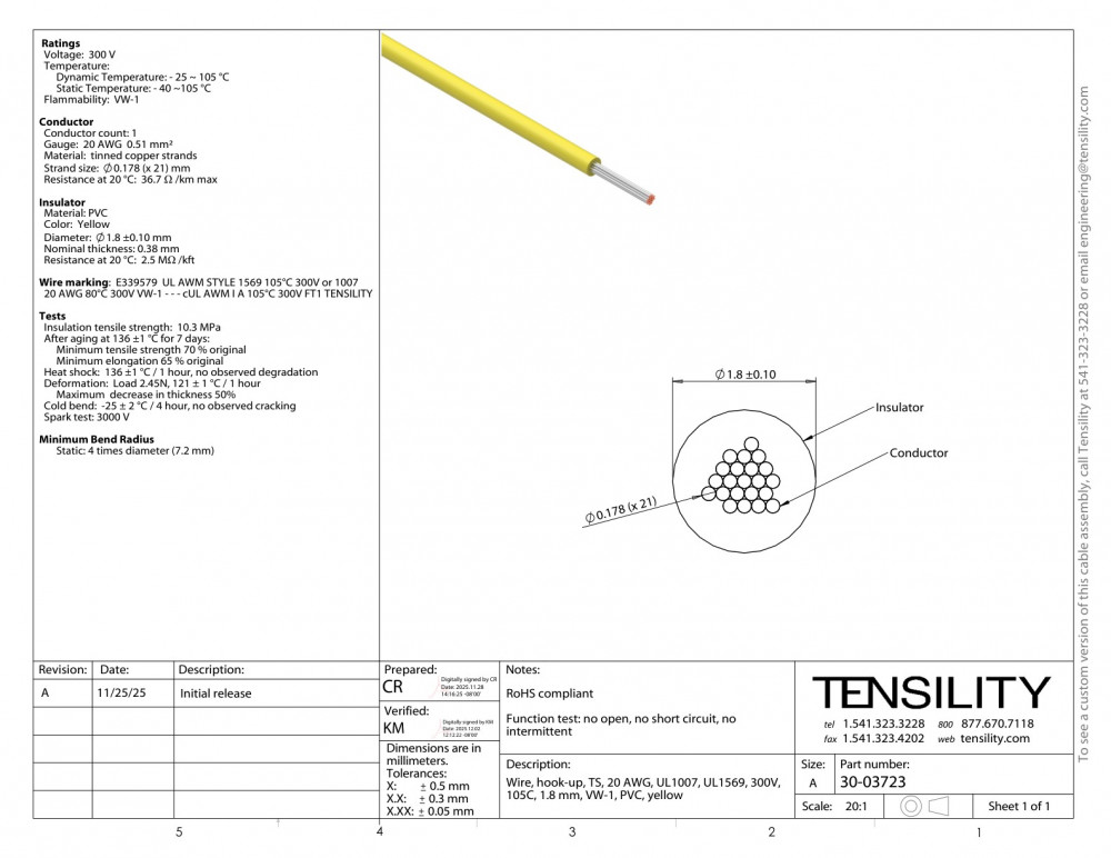 Tensility International 30-03723 product drawing