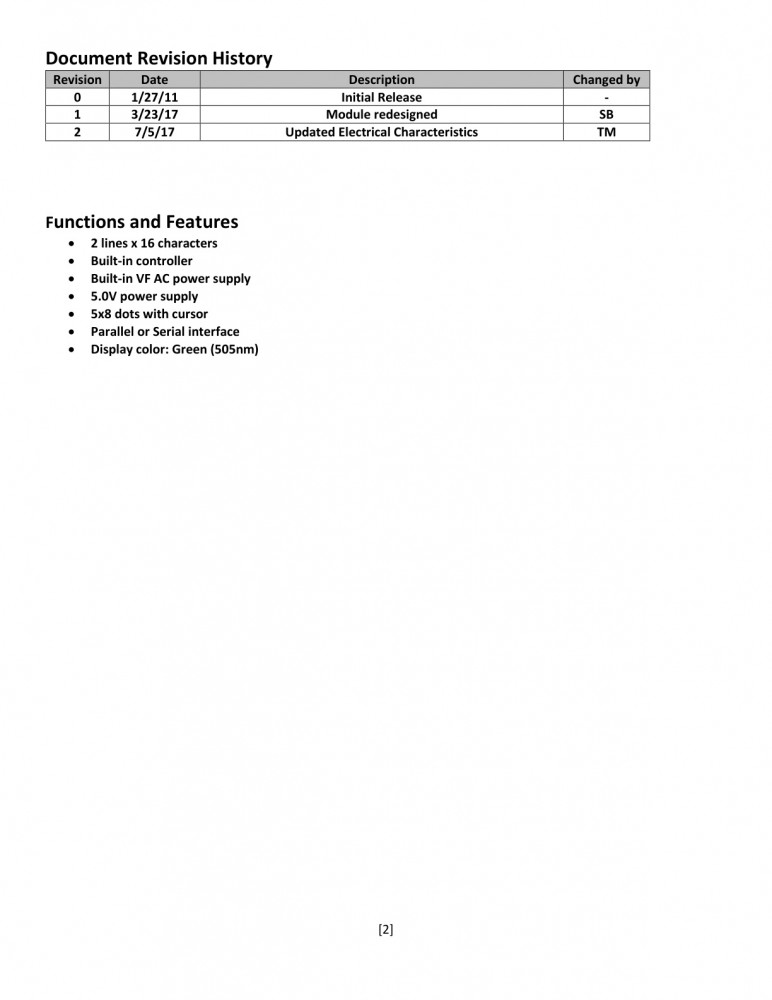 M0216SD-162SDAR8 datasheet page 2