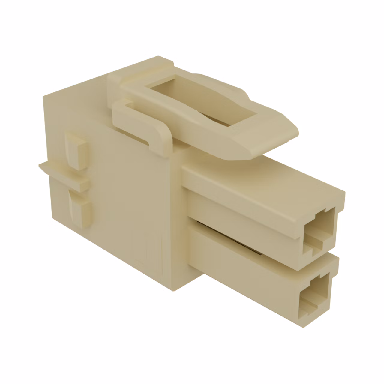Mega-Fit ColorLock Tangless TPA-Capable Receptacle Housing, Dual Row, 2 Circuit, UL 94V-0, Glow-Wire Capable, Natural for sale