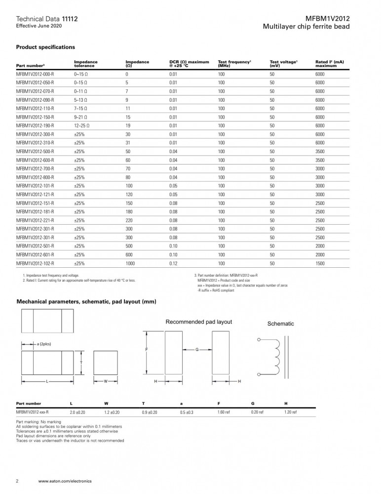 EATON MFBM1V2012 series datasheet page 2