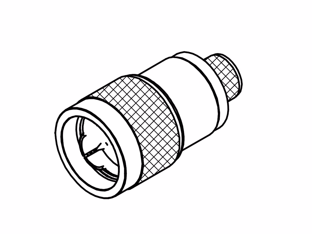 N Jack, Straight, Bulkhead Receptacle, PCB, Edge Mount, with Jam Nut and Lockwasher, Brass Body, Nickel (Ni) Plated, Tray, 50 Ohms