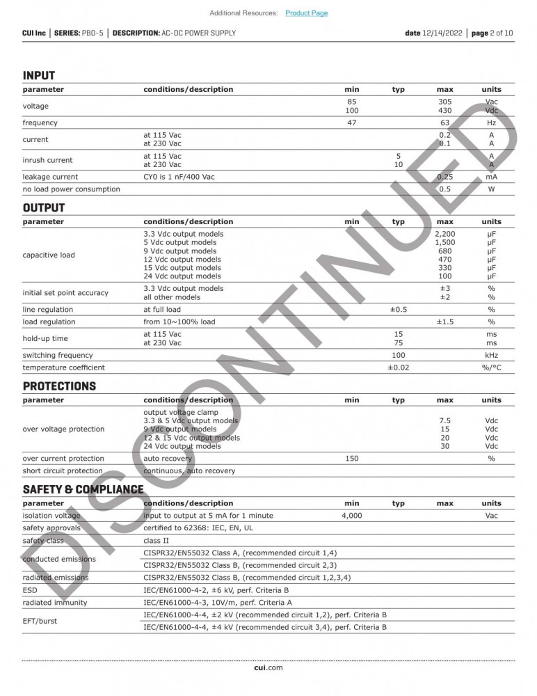 PBO-5-S5-B datasheet page 2