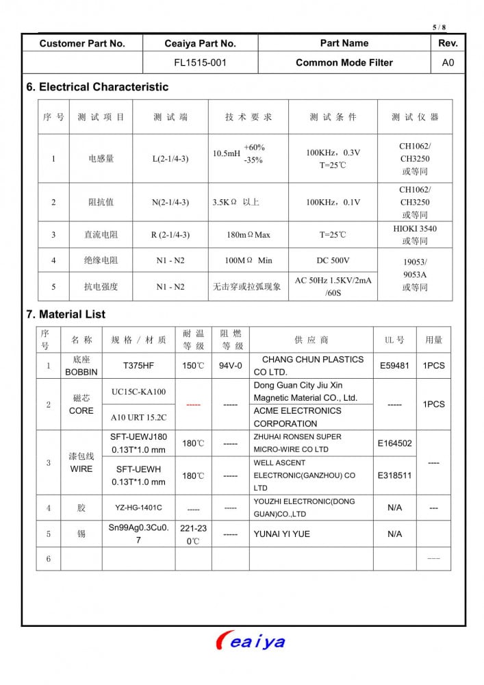 FL1515-001 specification page 5