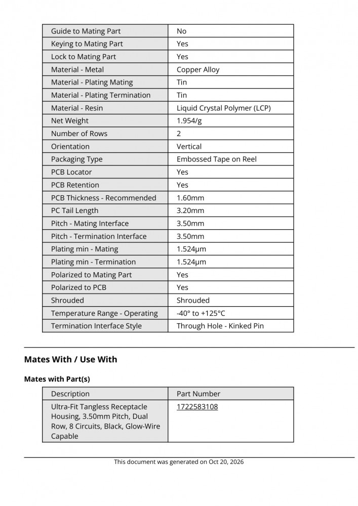 Product document image 3 for MOLEX 1722987108