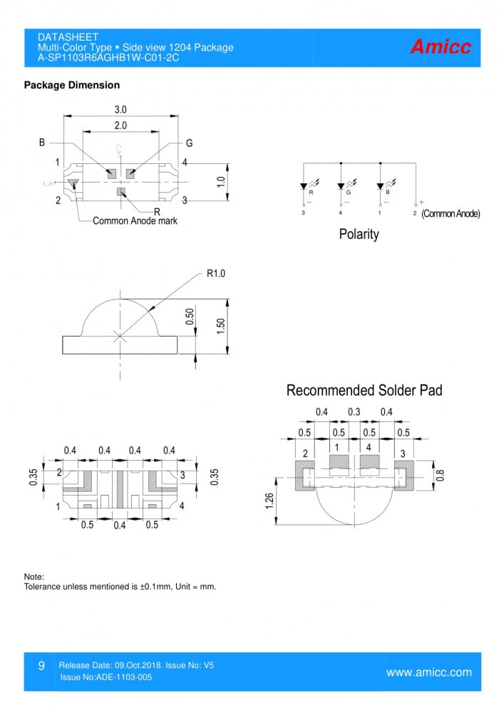 A-SP1103R6AGHB1W-C01-2C datasheet page 9