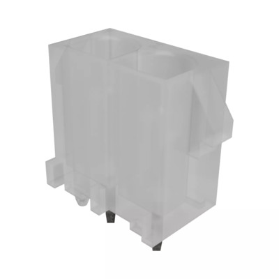 MLX Power Connector Header, 6.35mm Pitch, Vertical, with Compliant Polarizing Peg, Nylon 94V-2, Natural (Translucent), 2 Circuits for sale