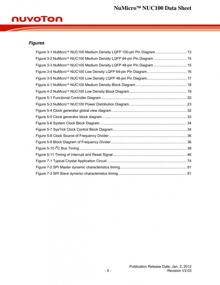NUC100 datasheet page 5