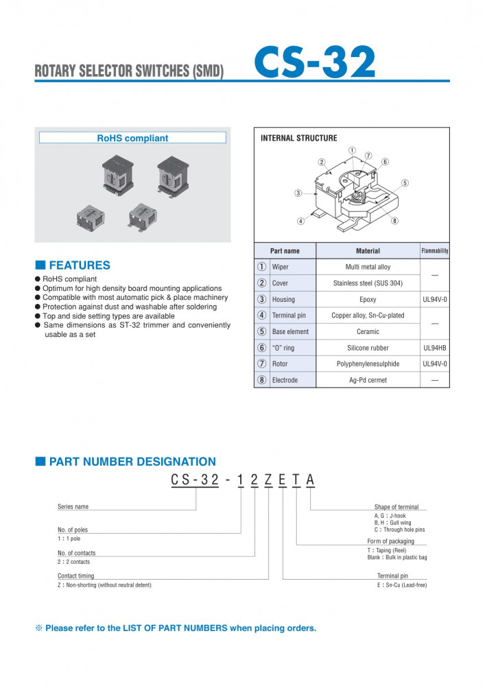 Nidec CS-32 series datasheet page 1