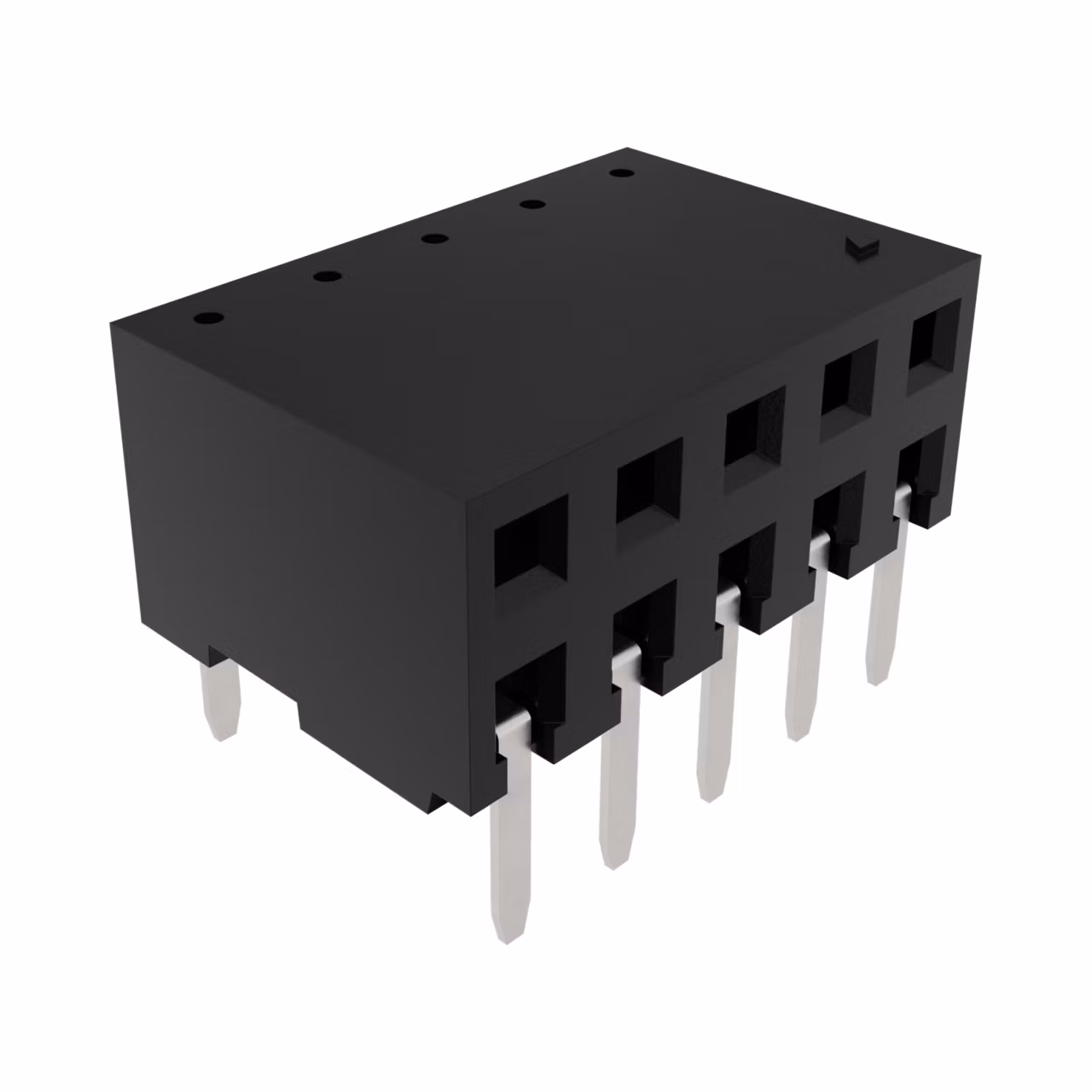 C-Grid III PCB Receptacle, 2.54mm Pitch, Dual Row, Right-Angle, Shrouded, 20 Circuits, 0.12µm Gold (Au) Flash Plating, Straight PCB Pins