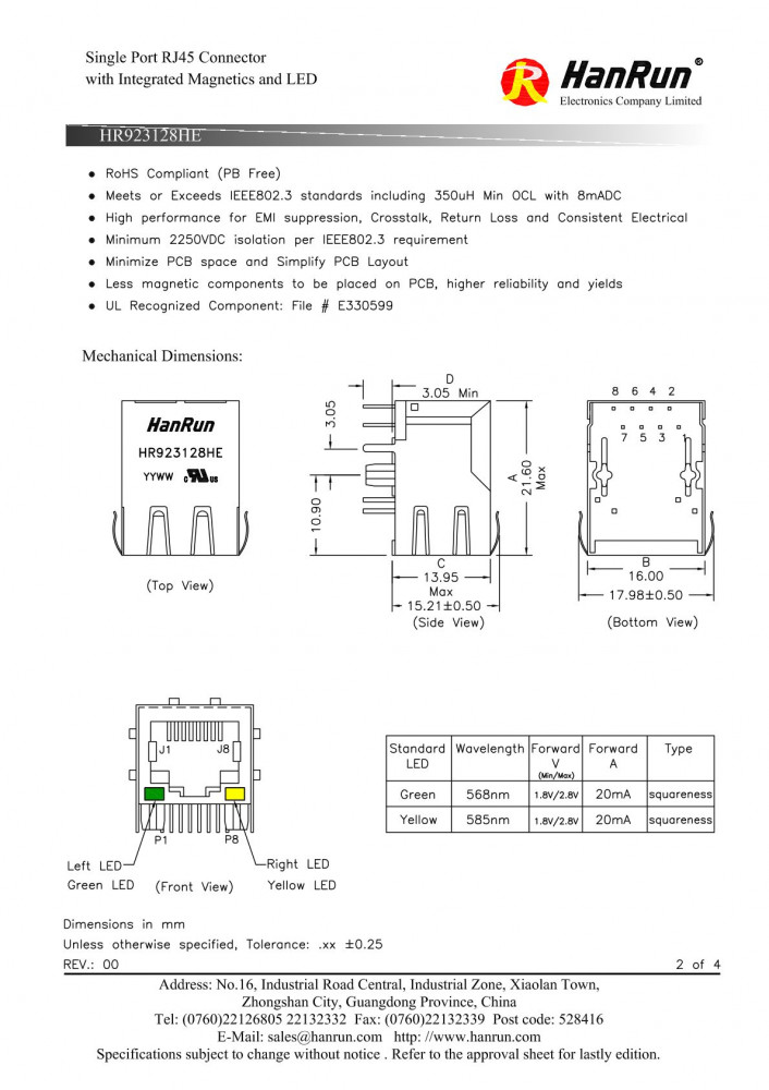 HR923128HE datasheet page 2