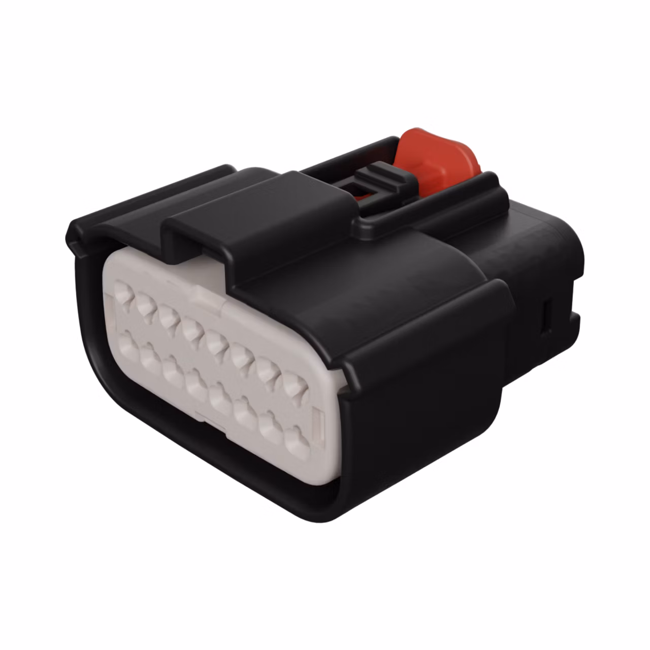 MX150 Mat-Sealed Female Connector Assembly, Dual Row, 16 Circuits, Keying Option A, with Clipslot, with Connector Position Assurance, Black for sale