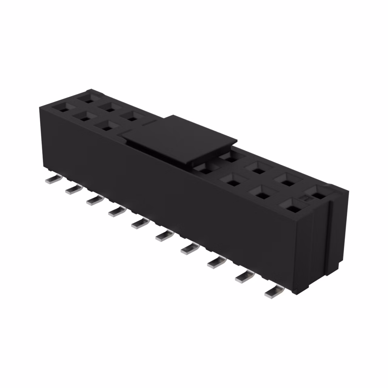 Milli-Grid Vertical Receptacle, 2.00mm Pitch, Dual Row, Surface Mount, Top/Bottom Entry, with Cap, Tube, 0.75µm Gold (Au) Plating, 20 Circuits, Lead-Free for sale