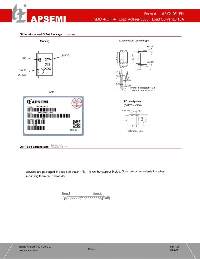 APY210E datasheet page 4