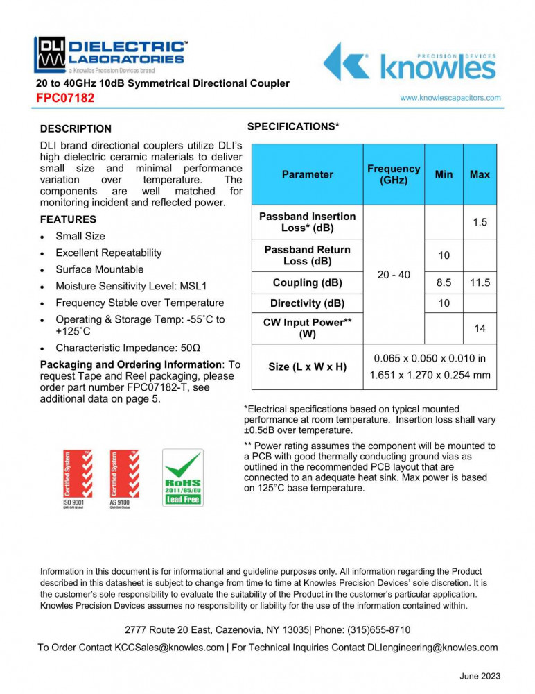 FPC07182 datasheet page 1
