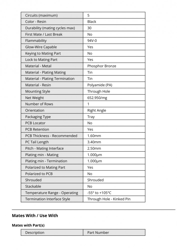 MOLEX 534269051 technical document preview, page 3