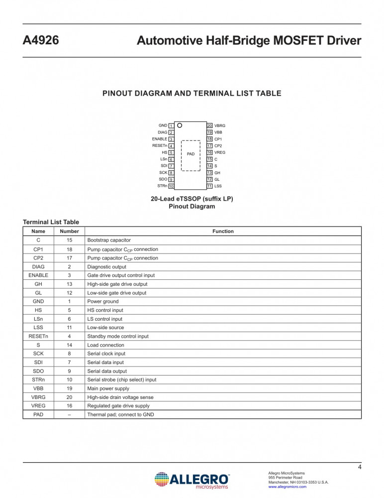 A4926 datasheet page 4