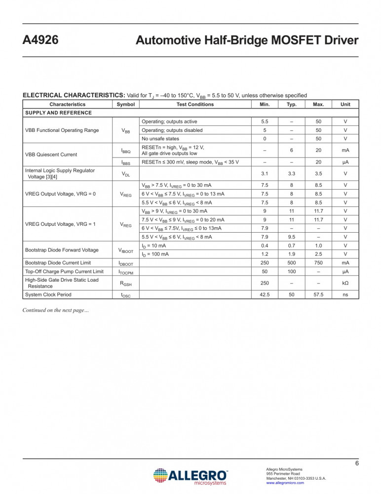 A4926 datasheet page 6