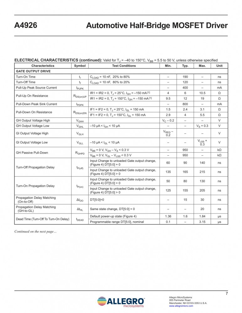 A4926 datasheet page 7