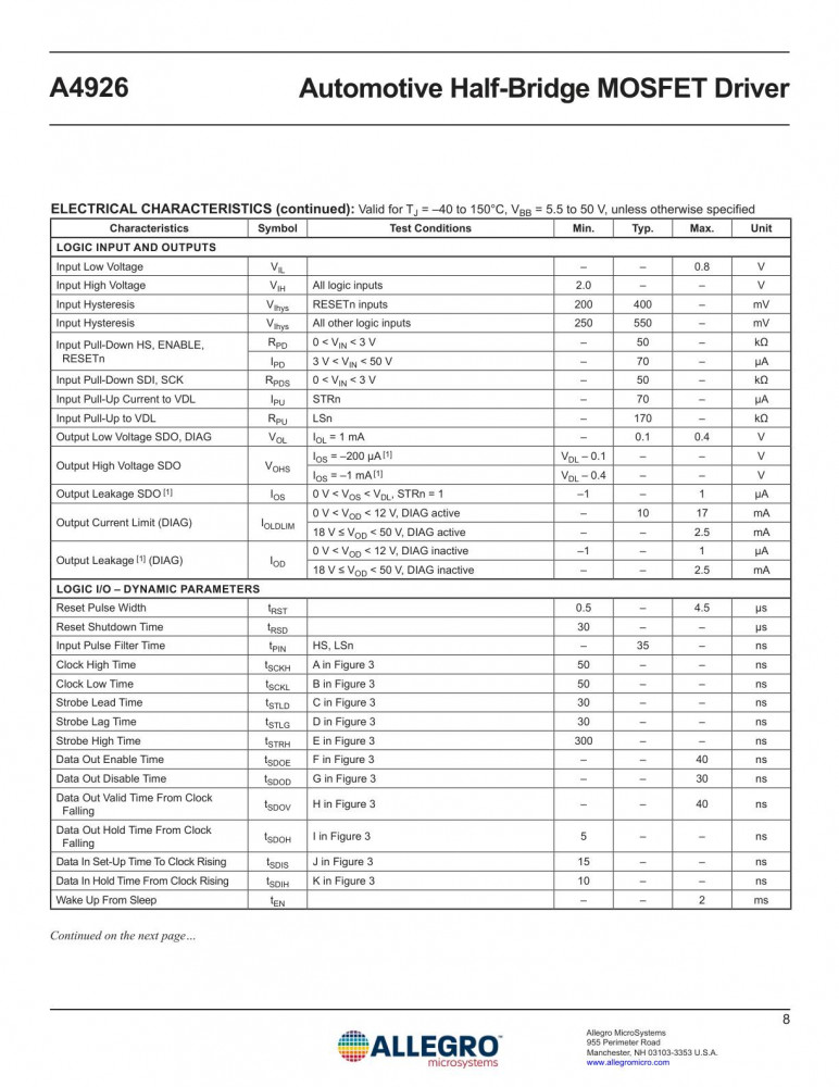 A4926 datasheet page 8