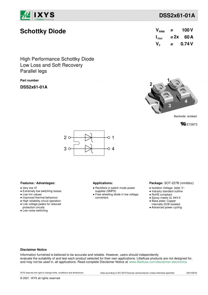 DSS2X61-01A datasheet page 1