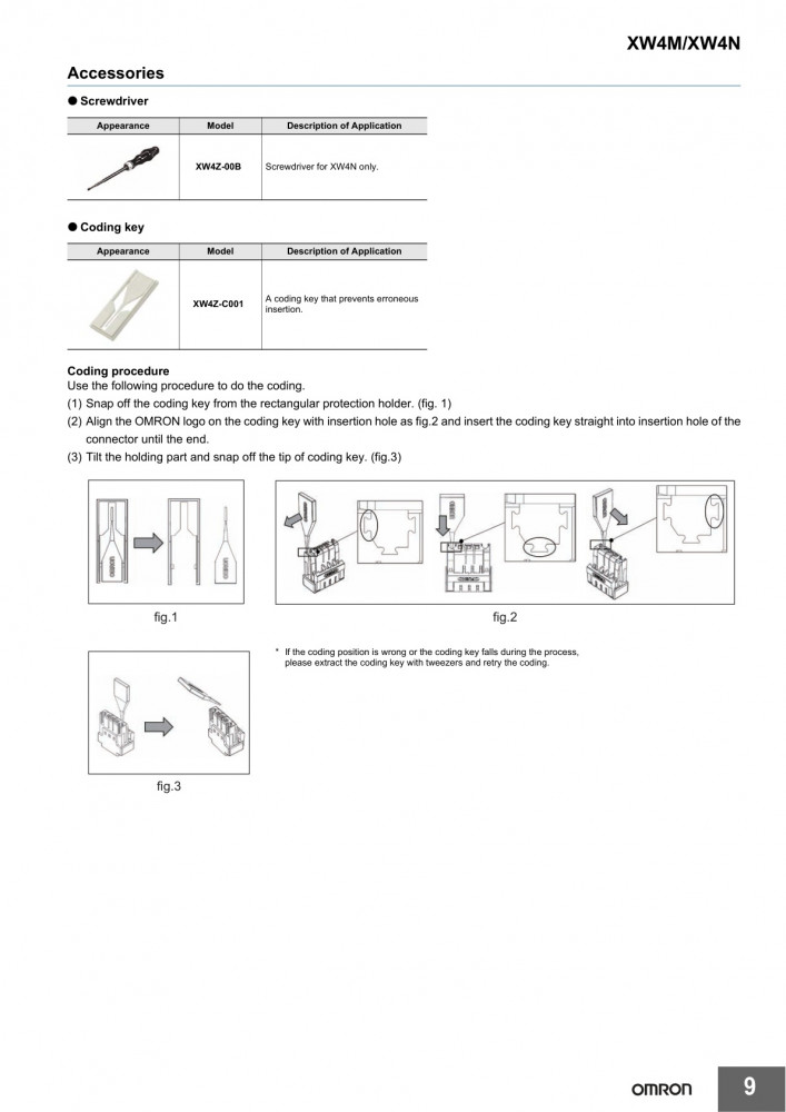 XW4 series product document, page 9