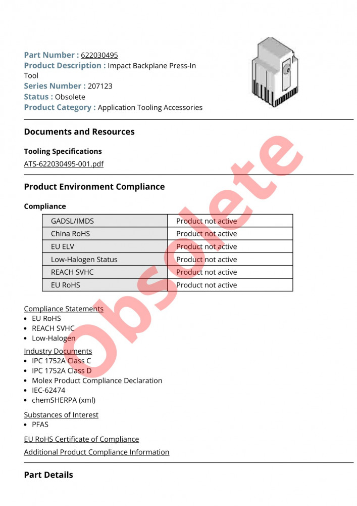 MOLEX tooling document preview, page 1