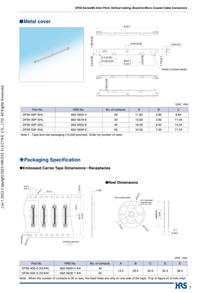 HRS DF56 Series documentation page 7