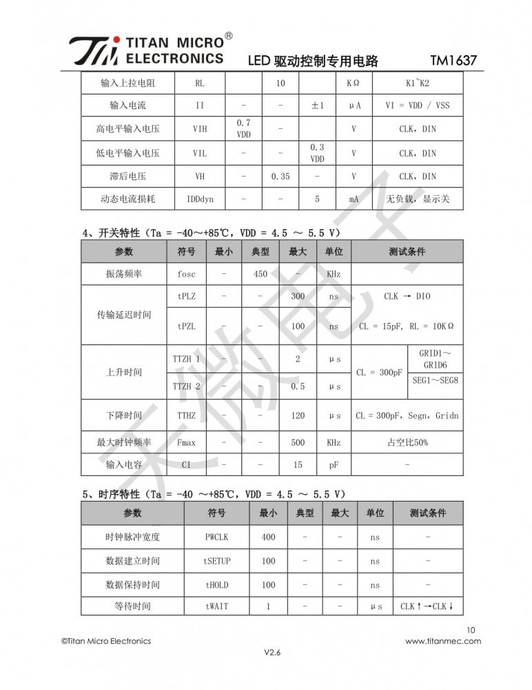 TM1637(TA2007) datasheet page 10