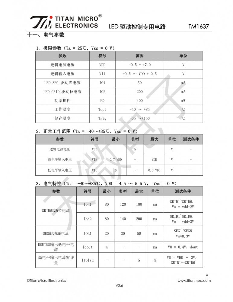 TM1637(TA2007) datasheet page 9