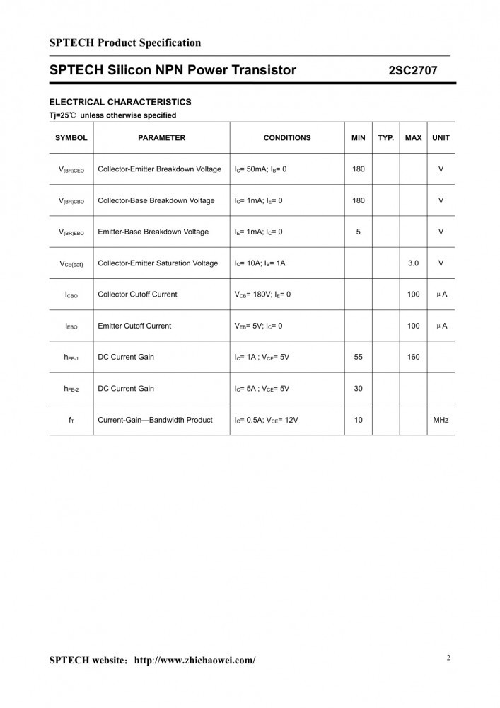 2SC2707 datasheet page 2