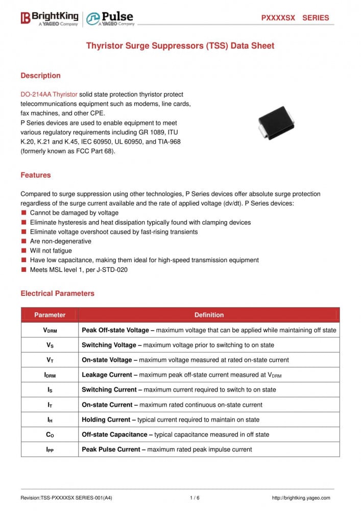 P0300SC-BK datasheet page 1