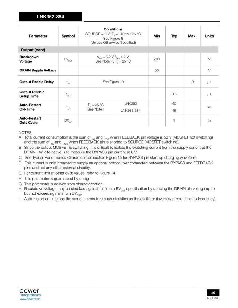 LNK363 LinkSwitch-XT datasheet page 10