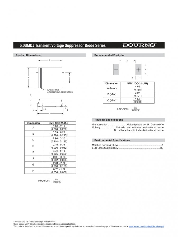BOURNS 5.0SMDJ datasheet page 3