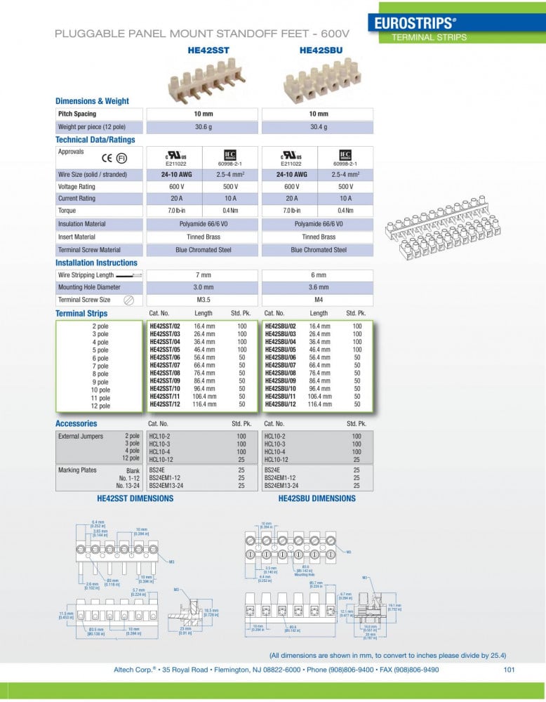 Altech Eurostrips technical document page 7