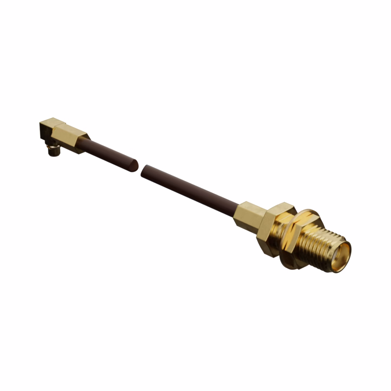 MMCX Right-Angle Plug to SMA Straight Bulkhead Jack on RG-316 Cable, 127.00mm Length, 50 Ohms for sale