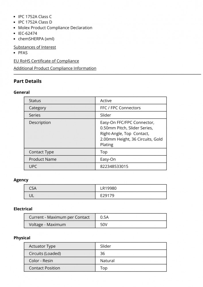 MOLEX 541043631 technical document preview, page 2