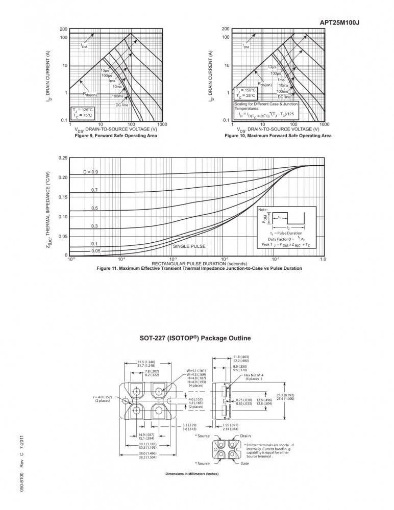 APT25M100J datasheet page 4