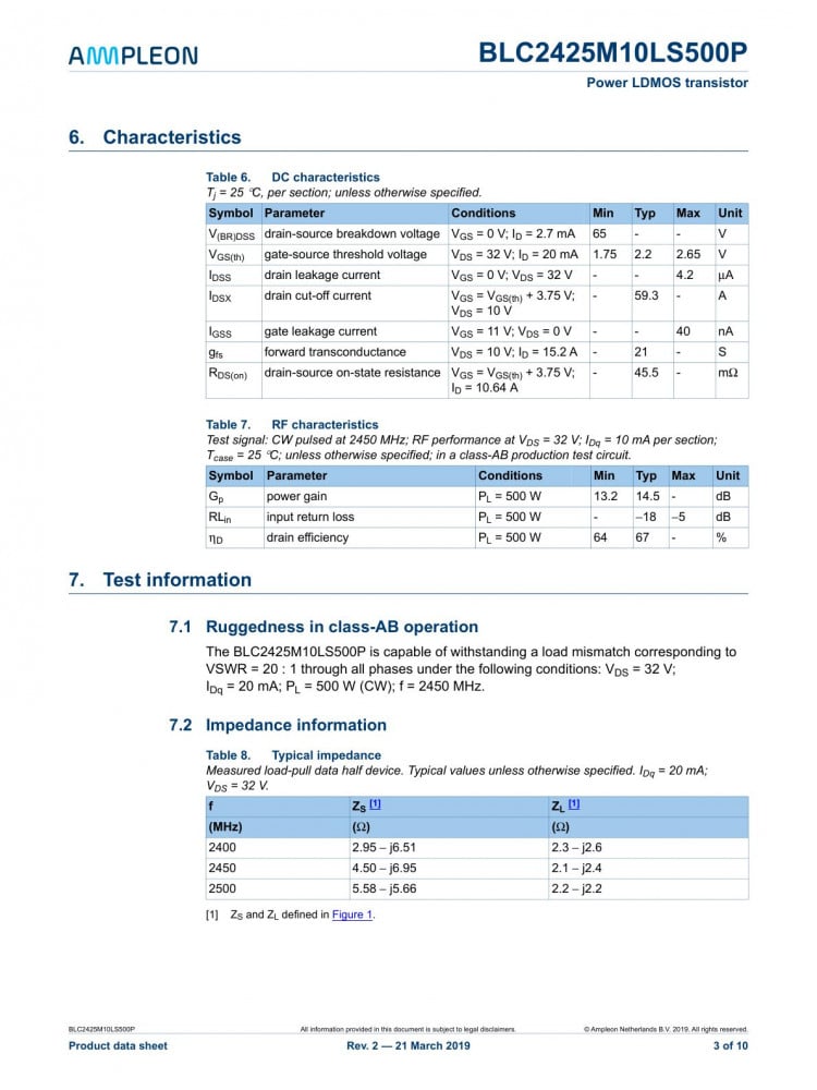 BLC2425M10LS500P datasheet page 3