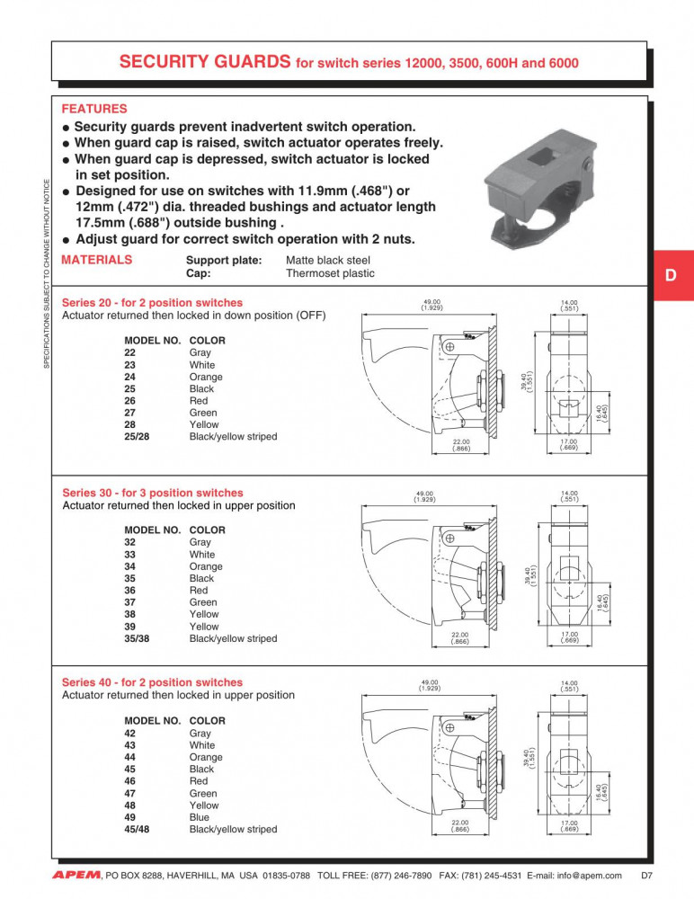 APEM catalogue page 7