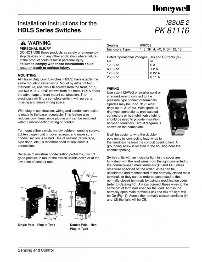 Honeywell HDLS installation instruction page 1