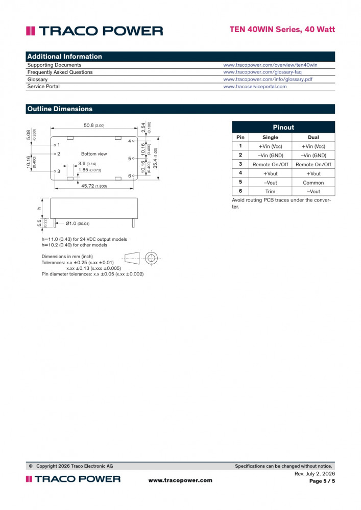 TEN 40WIN Series datasheet page 5