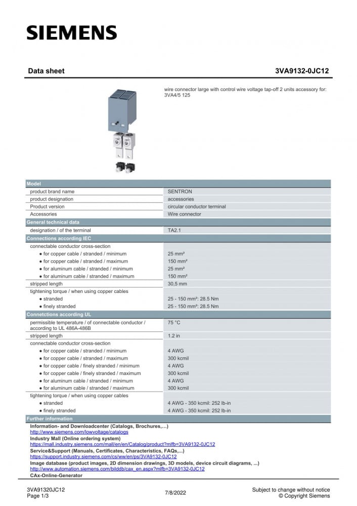 3VA9132-0JC12 datasheet page 1