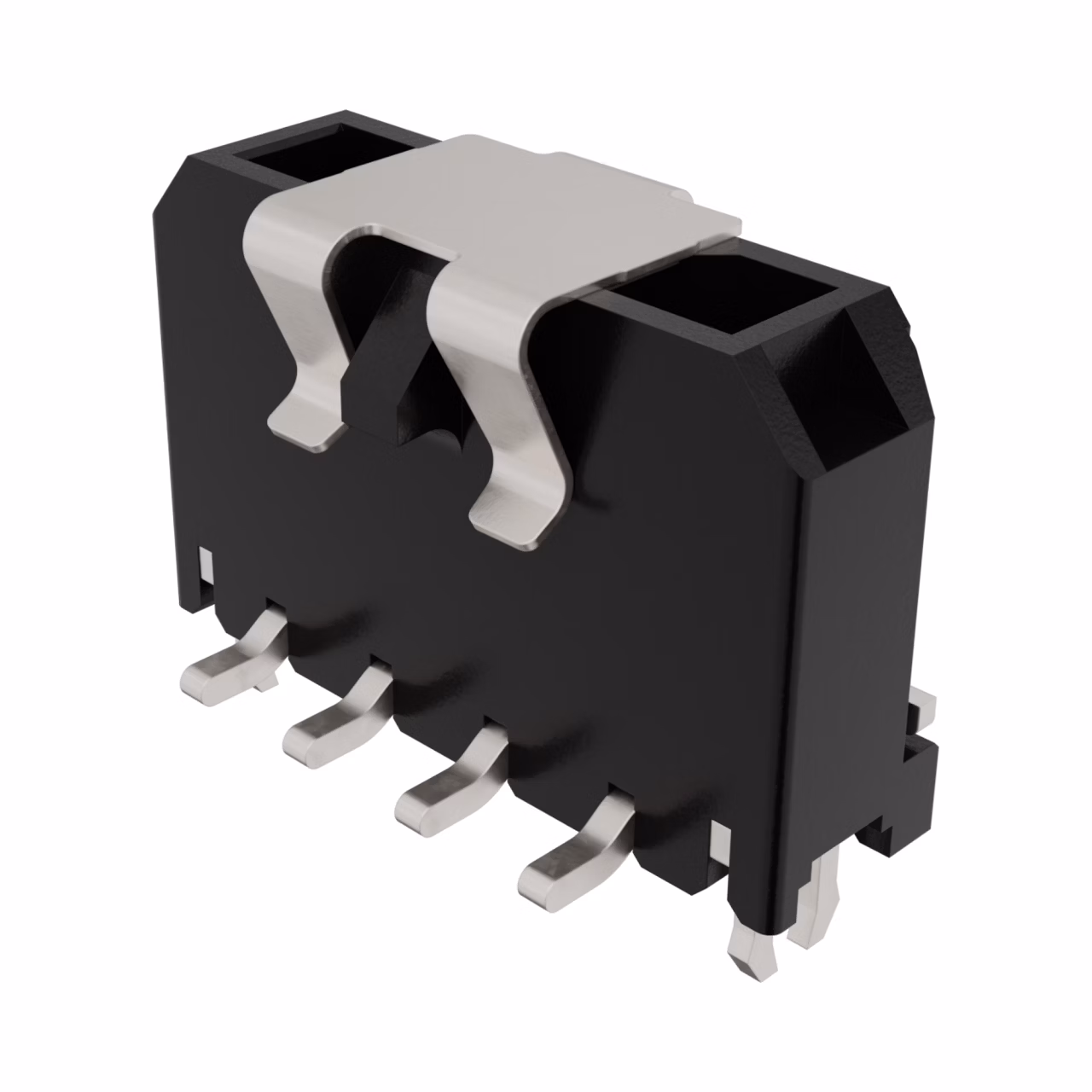 Micro-Fit+ Vertical Header, Surface Mount, 3.00mm Pitch, Single Row, 4 Circuits, 0.38µm Gold (Au) Plating, Glow-Wire Capable, Press Clip, Black, Tape and Reel for sale