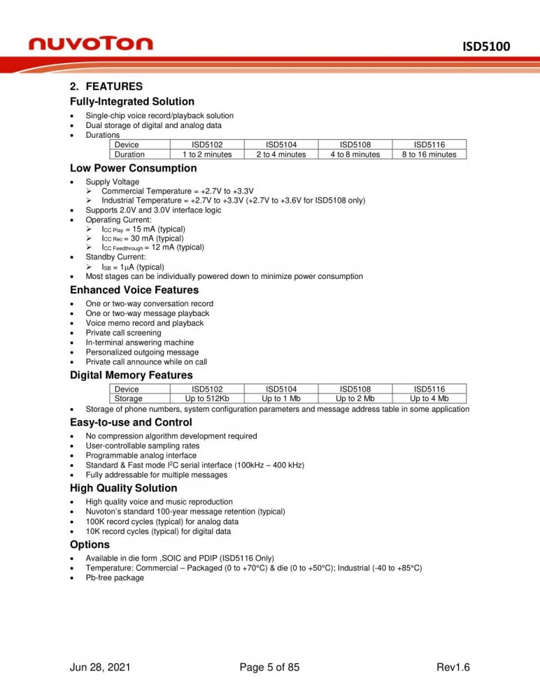 ISD5108SY datasheet page 5