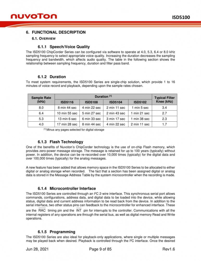 ISD5108SY datasheet page 9