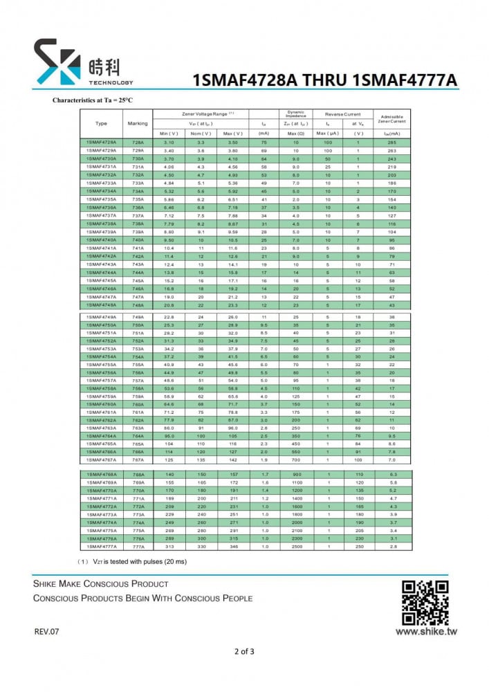1SMAF4740A datasheet page 2