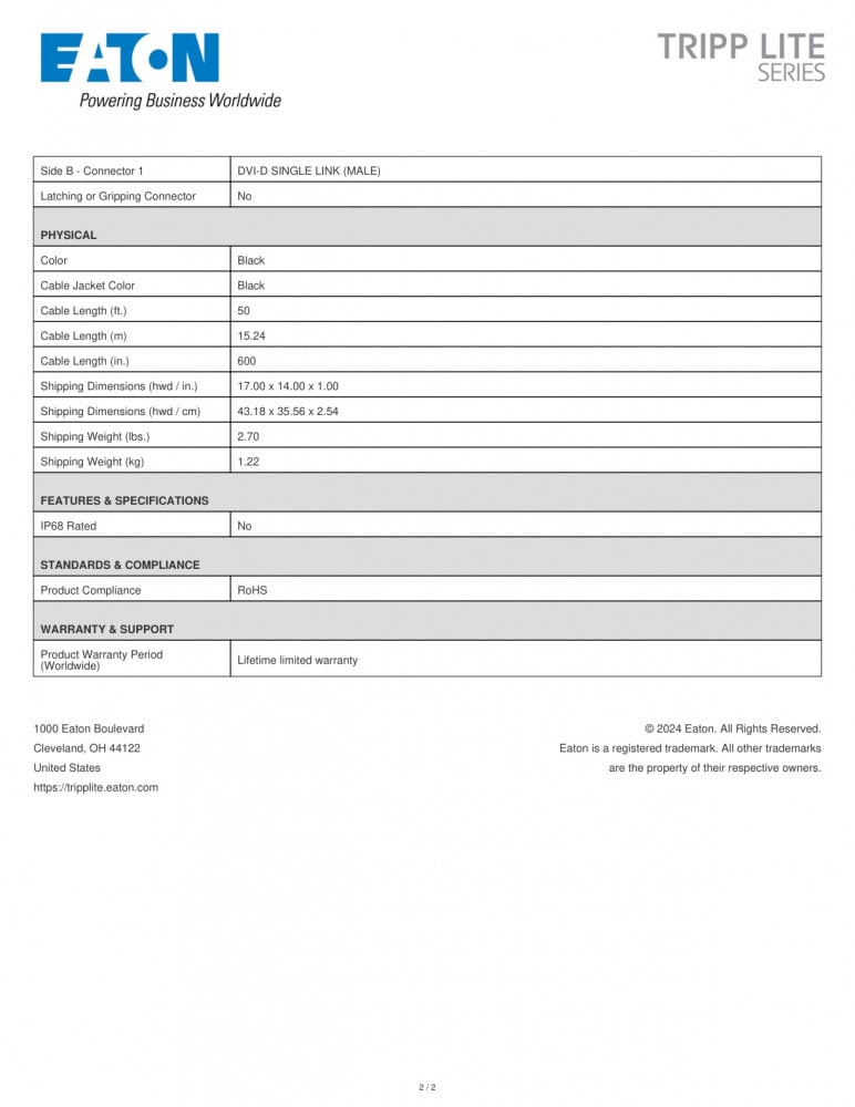 EATON P561-050 technical document page 2