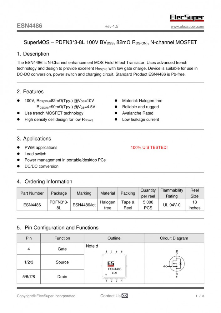 ESN4486 datasheet page 1