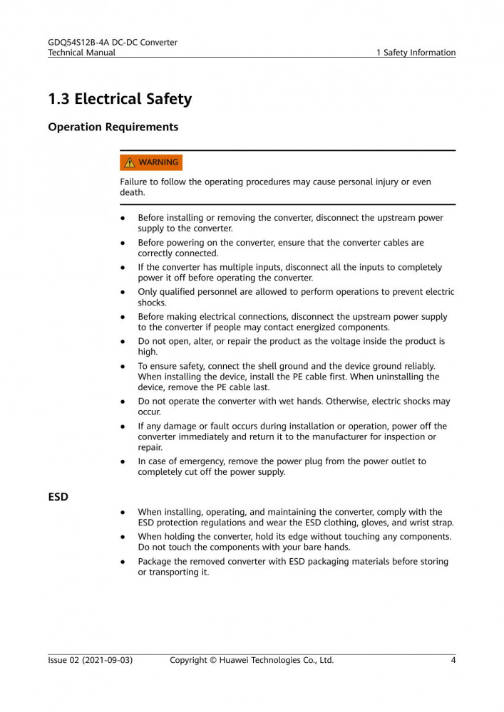 GDQ54S12B-4A technical manual page 10